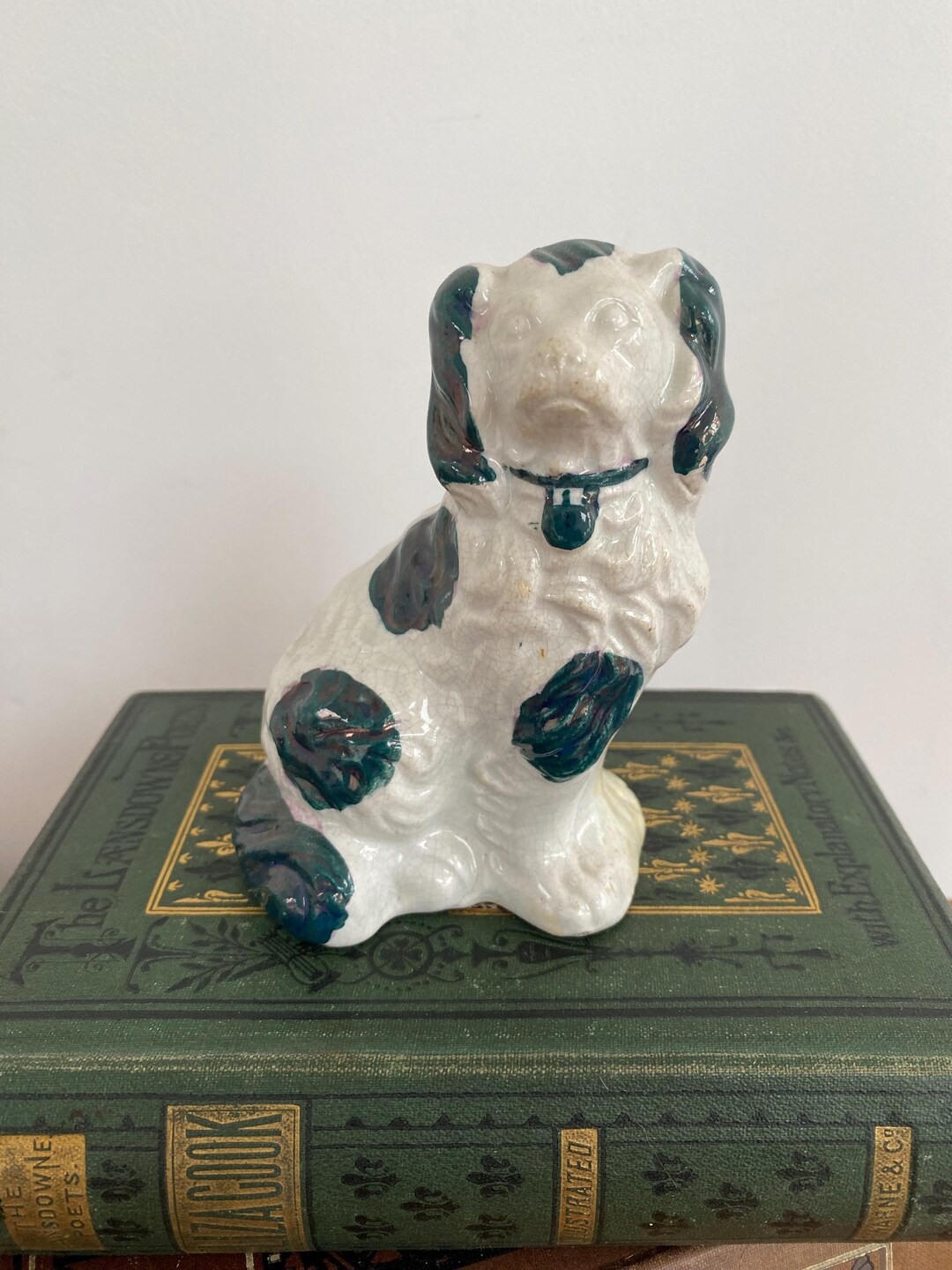 Antique Victorian Small Staffordshire Wally Dog Mantle Decor King ...