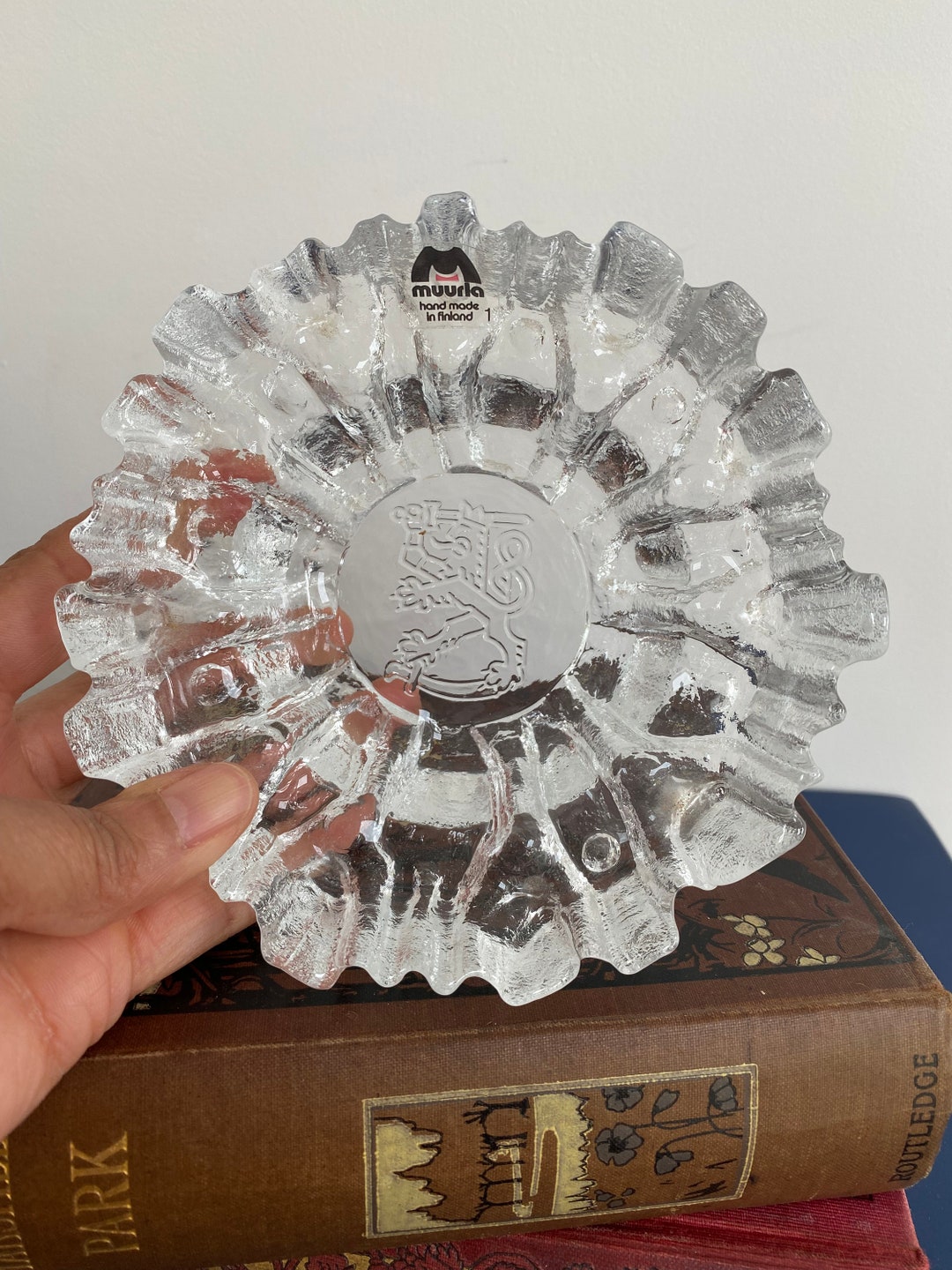 Vintage Muurla Finland Clear Glass Candleholder Tea Light Holder Dish ...