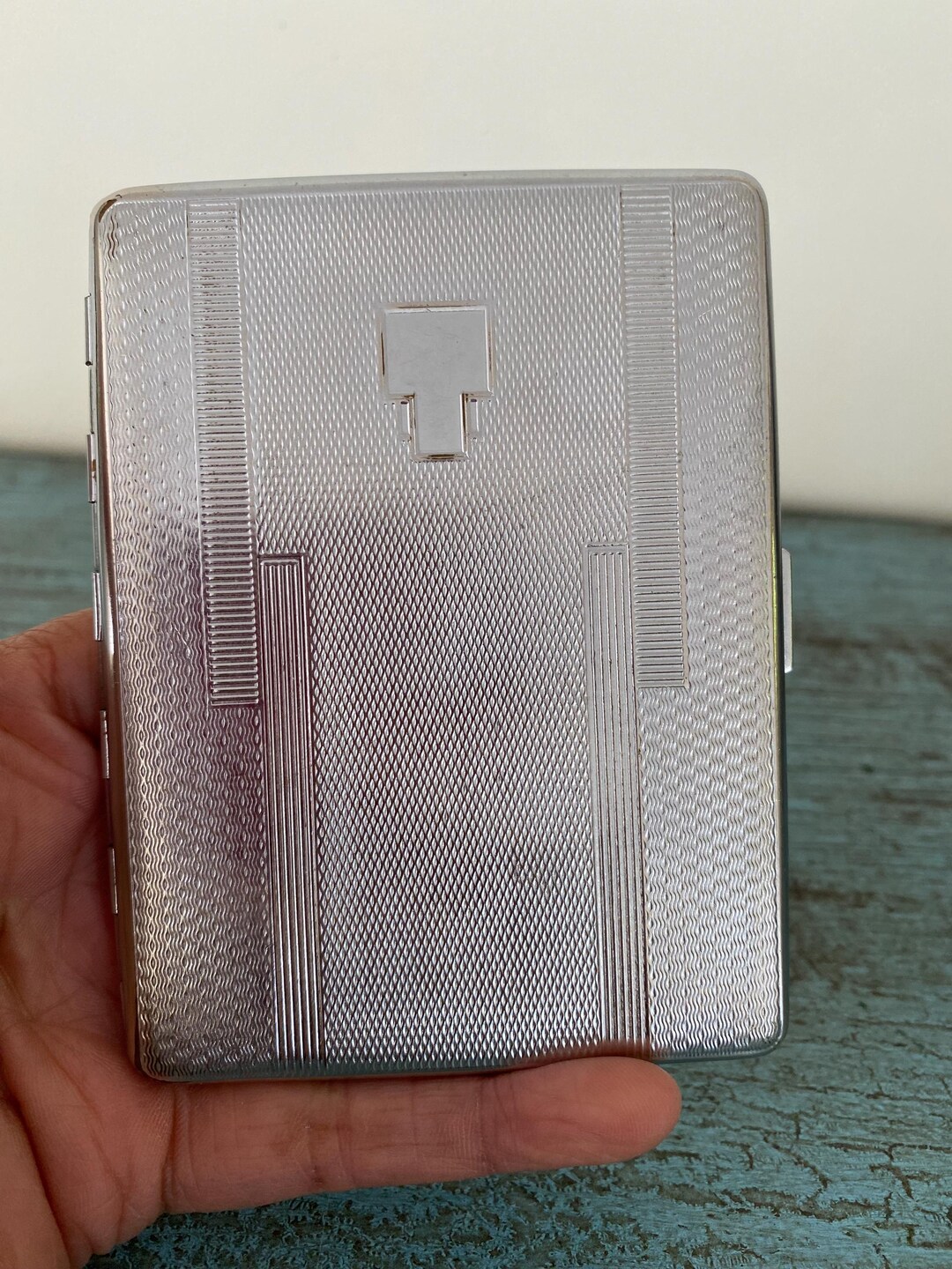 Art Deco Sylva Machined Chrome Cigarette Case 3.25 X 4.25 Inches 1920s ...