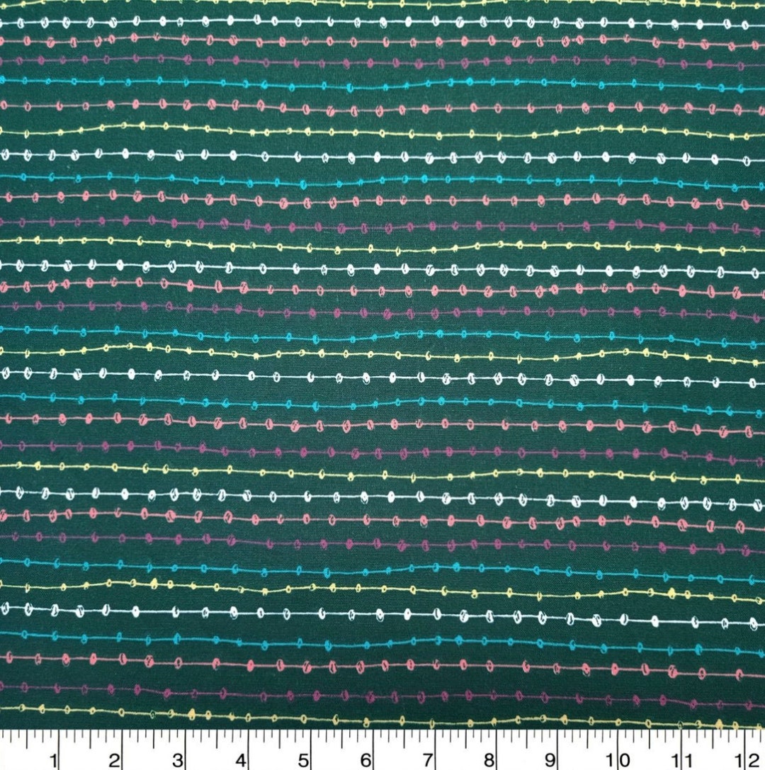 String Stripe Dark Teal Cotton Fabric OR String Stripe Dark Teal PRECUT ...