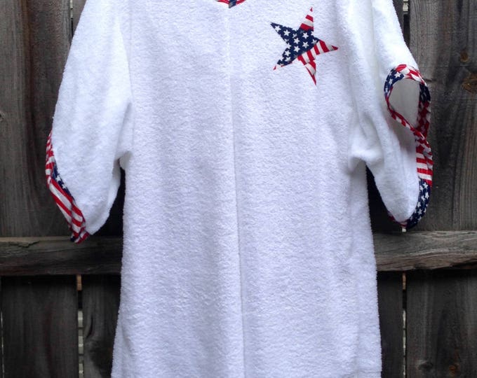 Patriotic Hooded Terry Cloth Beach Poncho Cover-up Swimwear - Etsy