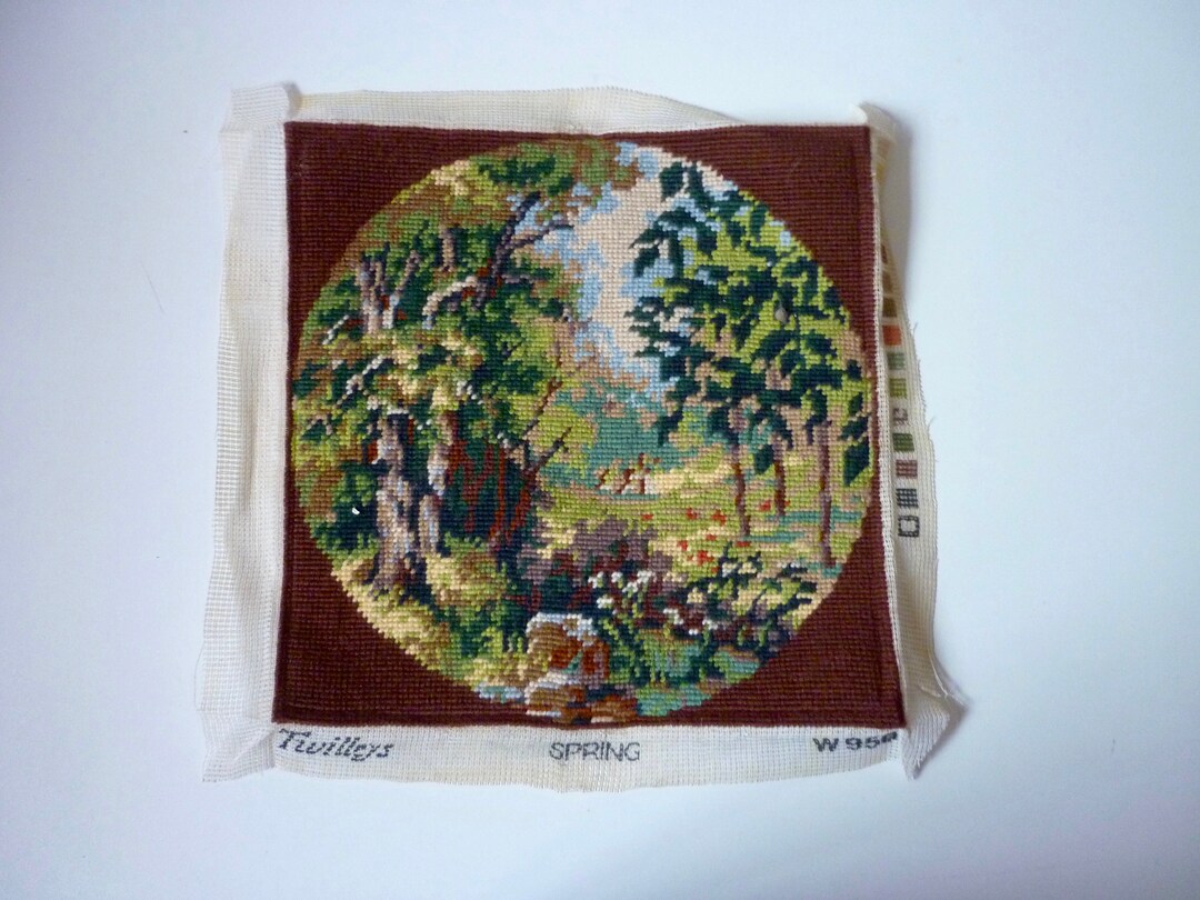 Vintage Completed Tapestry Picture, Spring Scenic Tapestry Canvas - Etsy