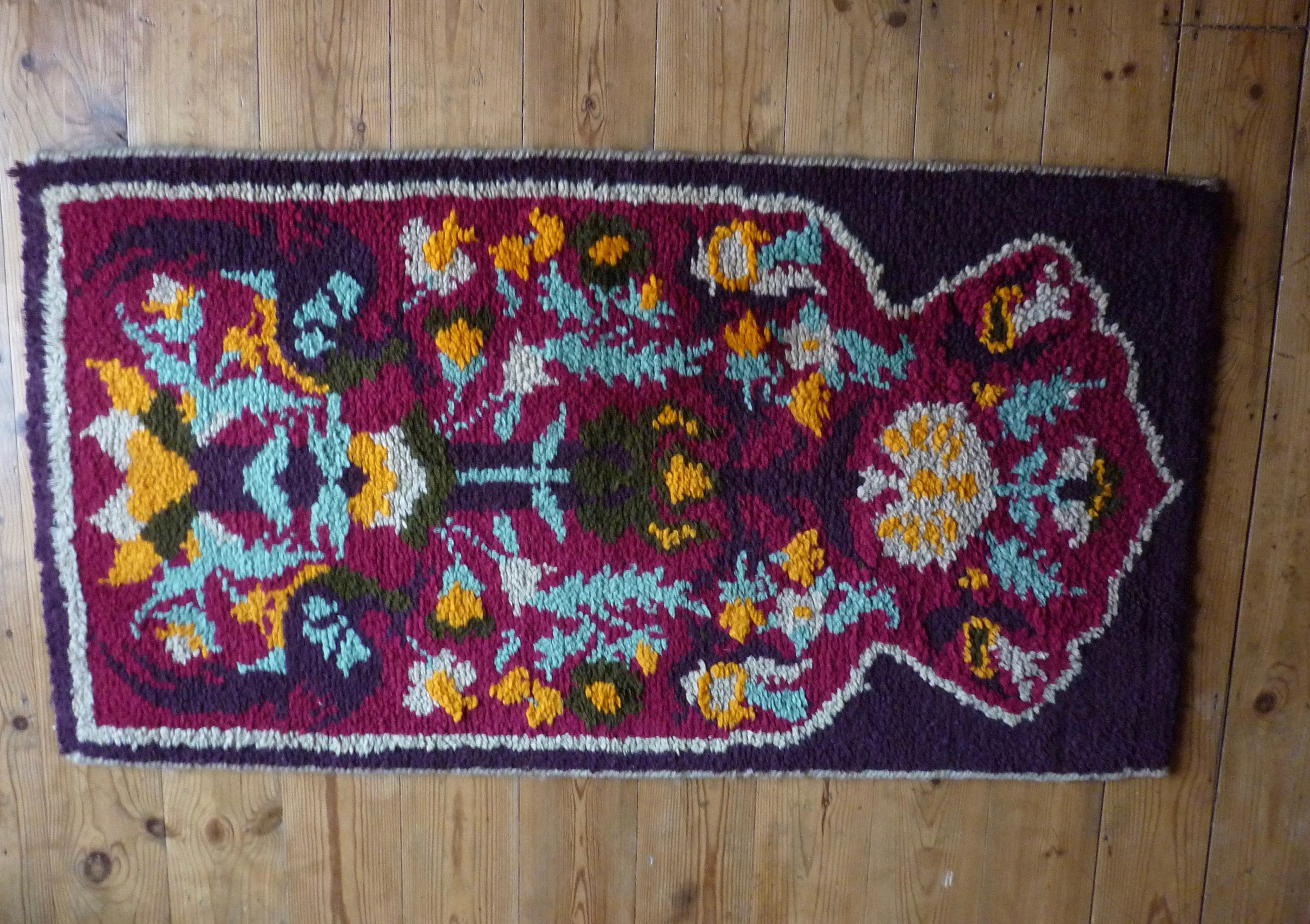 Vintage Handmade Rug Vintage Latch Hook Rug 1970's Hand - Etsy 日本