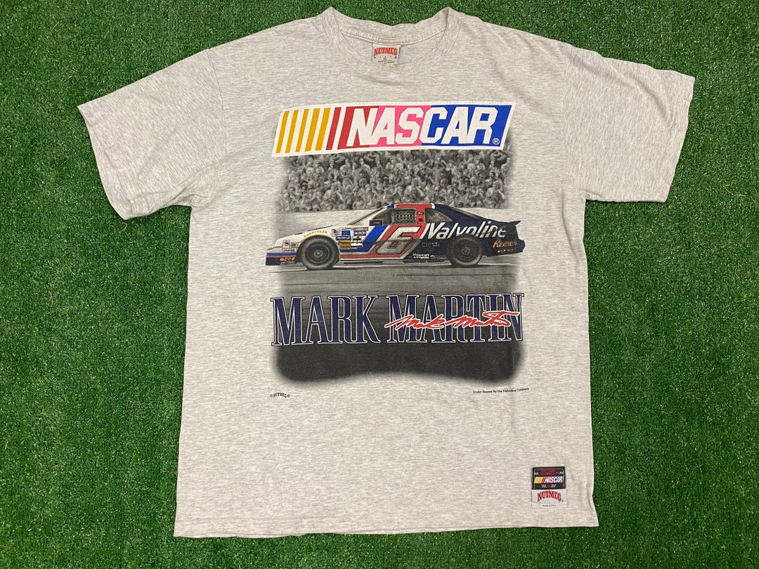 Vintage Mark Martin Shirt, Vintage Nascar Valvoline 6 Gray Nutmeg USA ...