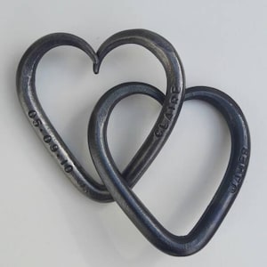 11th Year Anniversary Interlinked Love Hearts Steel Wedding ...