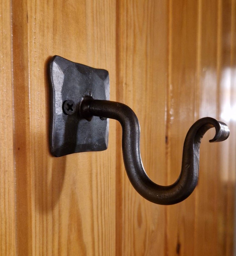Hand Forged Hook Wrought Iron Blacksmith Made Wall Hook - Etsy