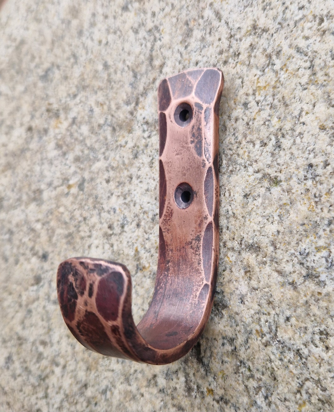 Premium Hand Forged Copper Hook Sandstone Patina Rustic Door Hooks ...