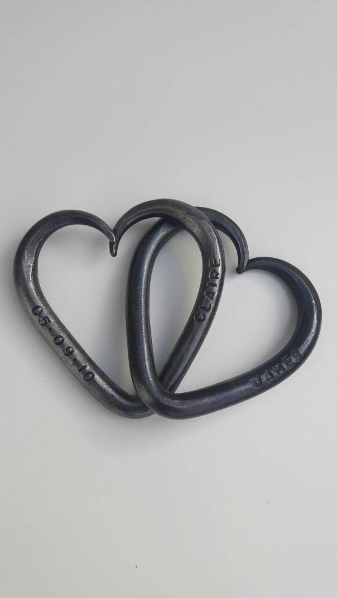 11th Year Anniversary Interlinked Love Hearts Steel Wedding ...