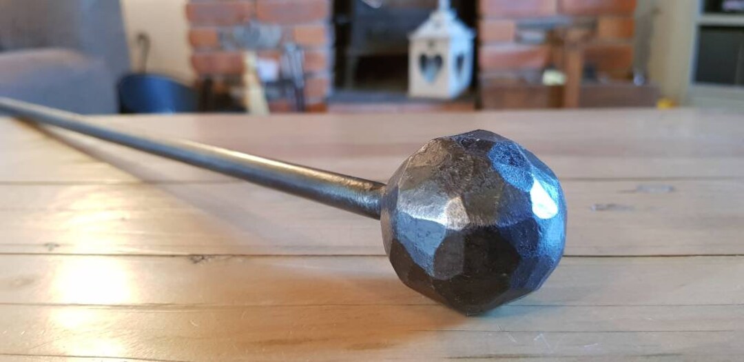 Hand Forged Fire Poker Blacksmith Made Wrought Iron Fire Tool Aga Log ...