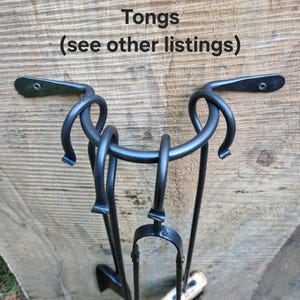 Wrought Iron Hanging Fireplace Tool Set Iron Blacksmith Made Shovel ...