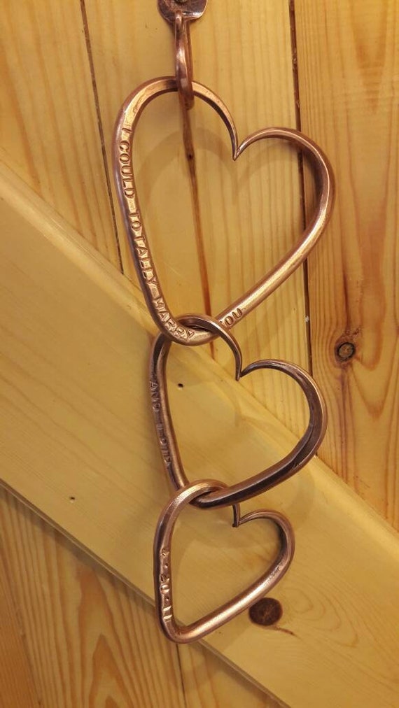 3 Interlinked Personalised Family of Copper Love Hearts 7th | Etsy