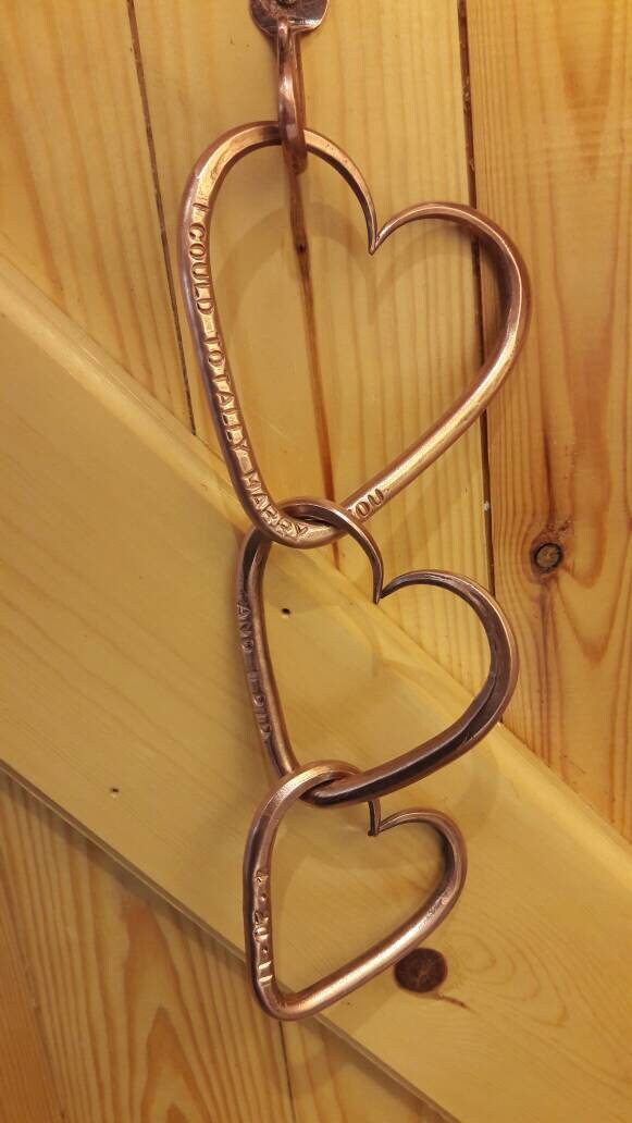 3 Interlinked Personalised Family of Copper Love Hearts 7th - Etsy UK