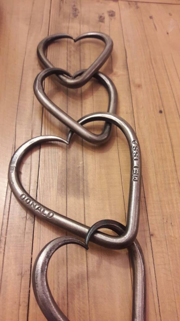 X6 Hanging Interlinked Iron Love Hearts 6th Year | Etsy