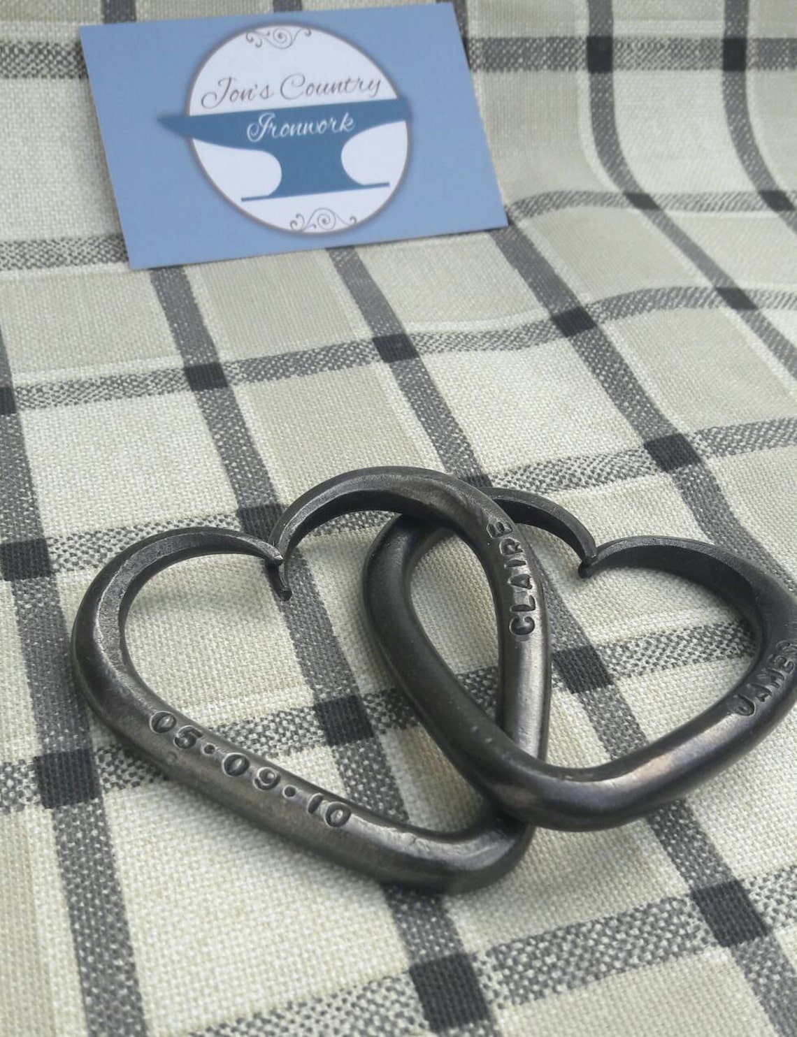 11th Year Anniversary Interlinked Love Hearts Steel | Etsy UK