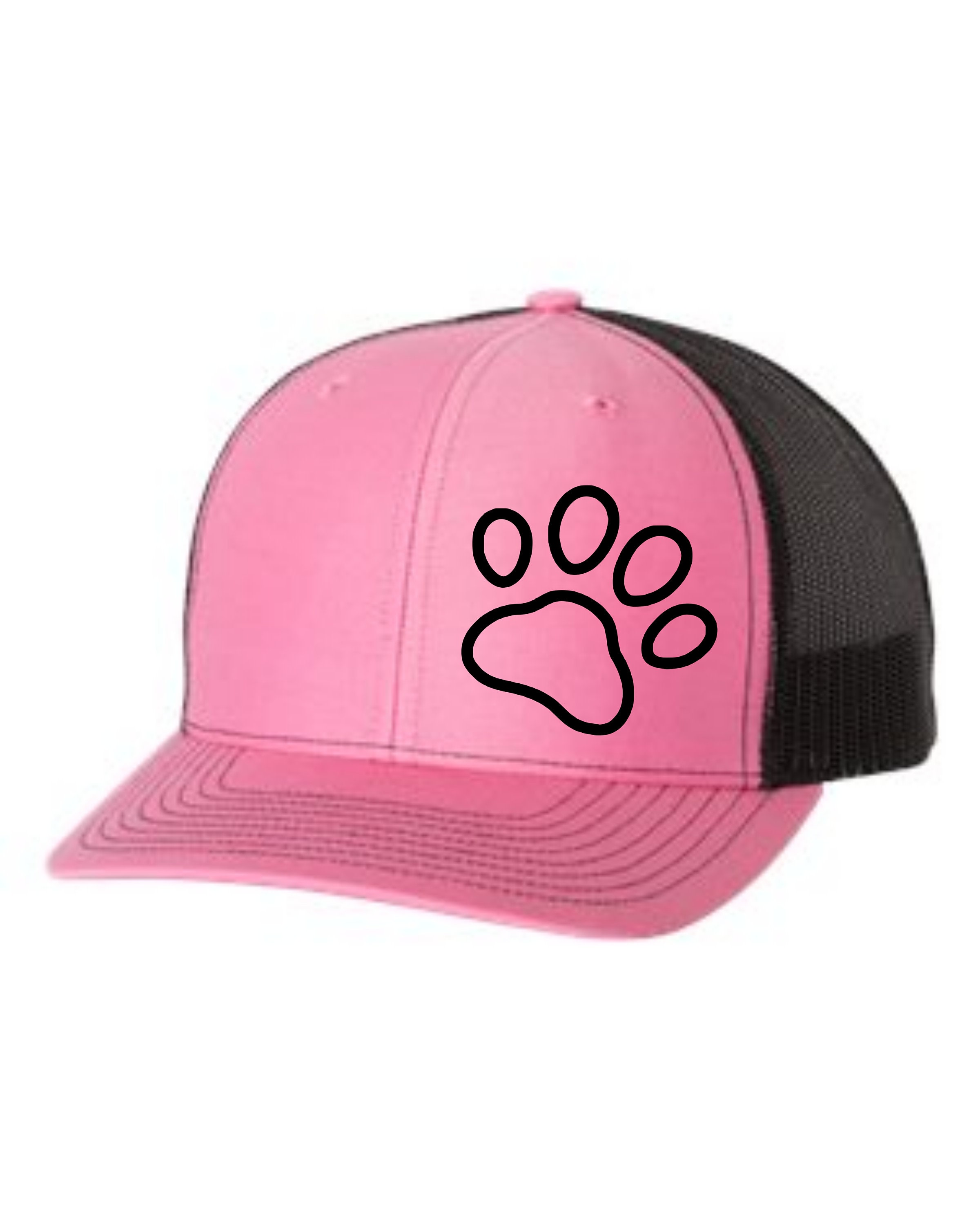 Puppy Dog Paw Print Snap-back Cap Hat Adult Pouch Lover Trucker ...