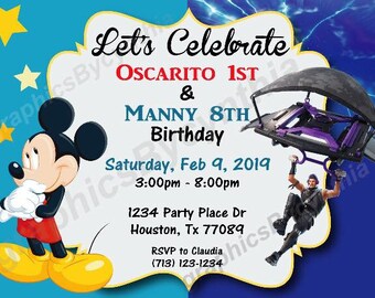 Duo Birthday Invitation - Etsy