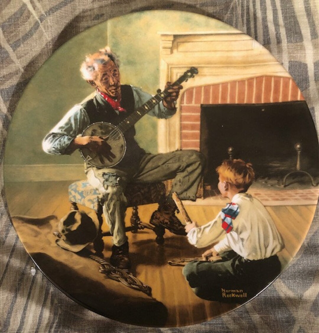 Norman Rockwell "the Banjo Player" Collector Plate - Etsy