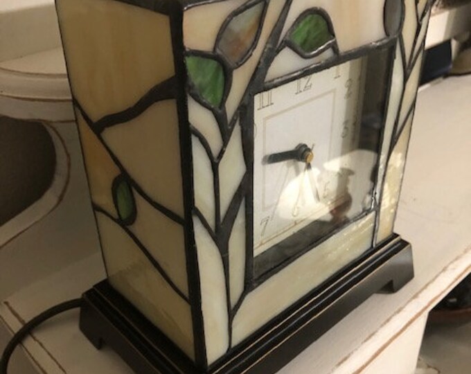 Vintage Stained Glass Clock - Etsy