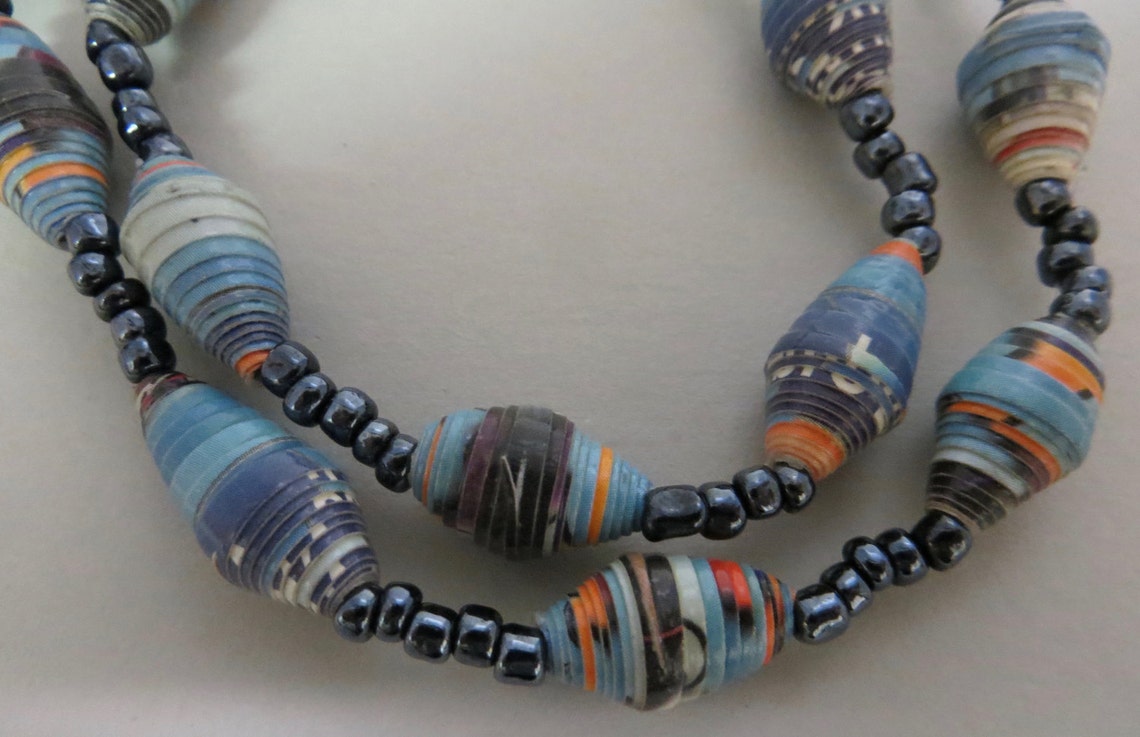 Paper Bead Necklace - Etsy