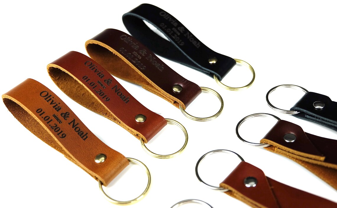 Keychain Leather Personalized, Keychain for Women, Keychain for Men ...