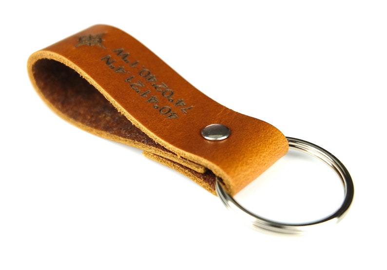 Personalized Leather Keychain. Custom Leather Keychain. - Etsy