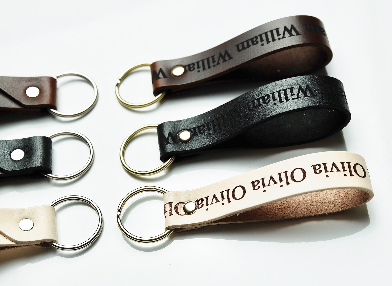 Personalized leather keychain custom keychain monogrammed | Etsy