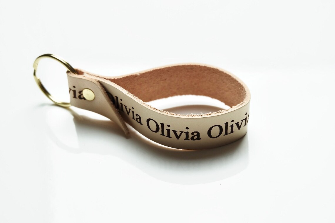 Personalized leather keychain custom keychain monogrammed | Etsy