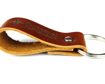 Personalized Leather Keychain. Custom Leather Keychain. Monogrammed ...
