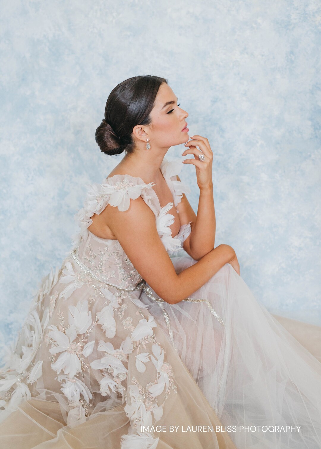 4'x6' Blue Palettes Hand Painted Backdrop Fine Art, Portrait Backdrop ...