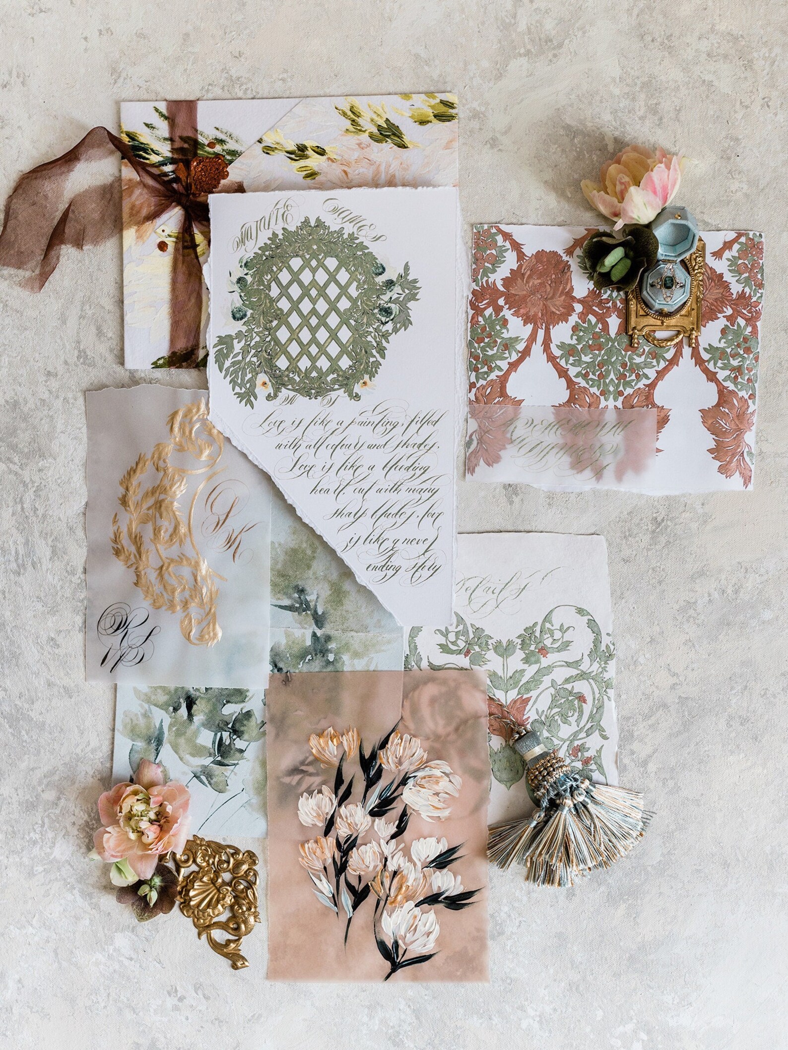 Le Classiqué Neutral Palette Flat Lay Styling Mat - Hand Painted ...