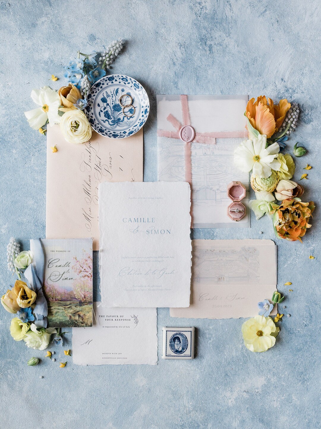 The Mediterranean Palette Flat Lay Styling Mat - Hand Painted, Rollable ...