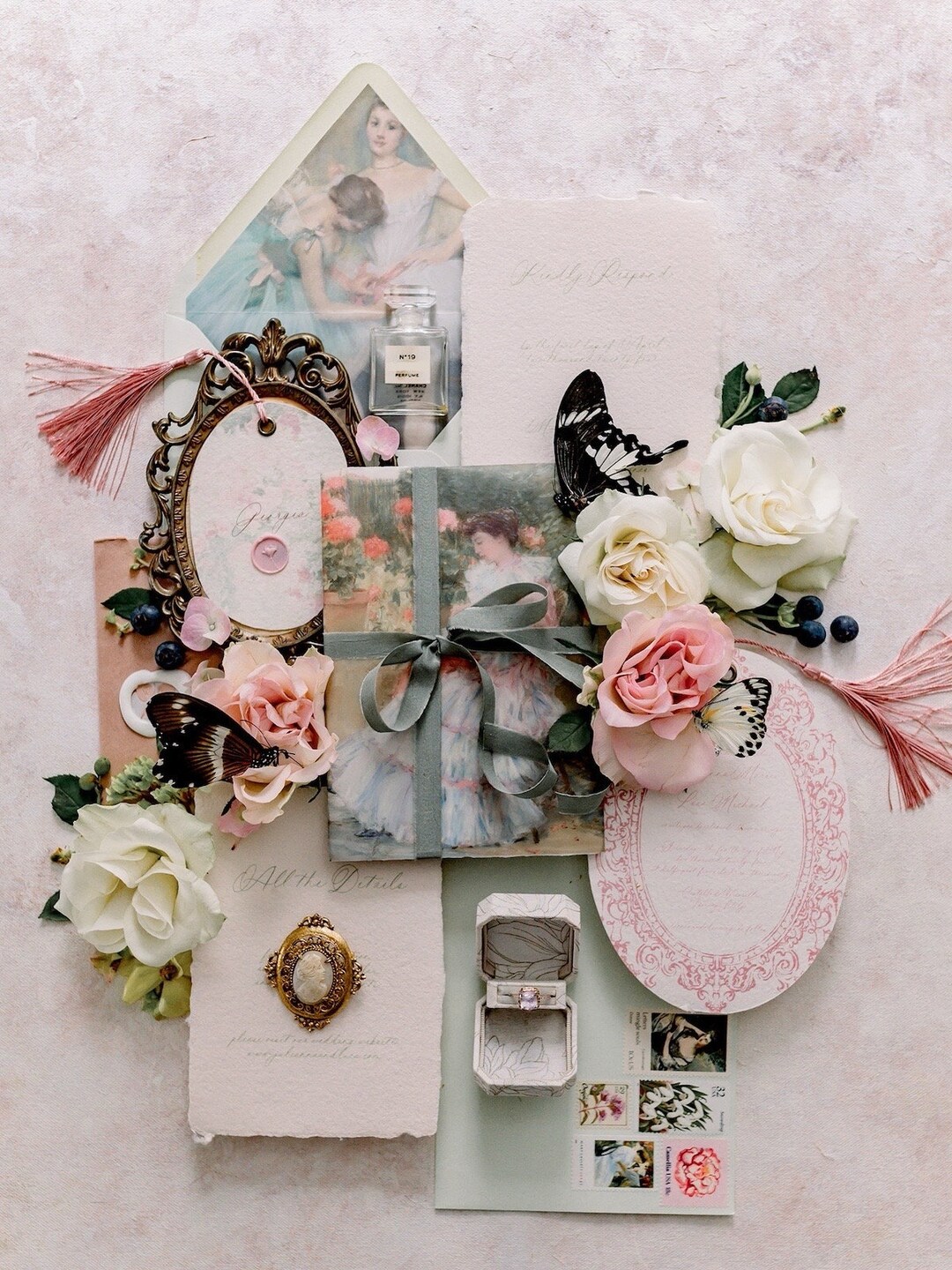 Rêverie Florale Flat Lay Styling Mat - Hand Painted, Rollable Styling ...