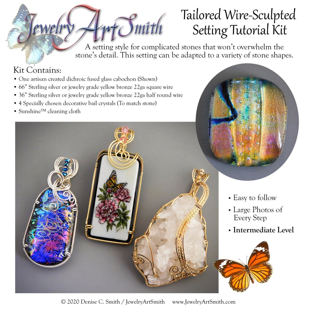 One of a Kind Tailored Wire Sculpted wire Wrapped Setting Tutorial Kit ...