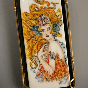 Red Reef Mermaid Fantasy Scrimshaw Engraved Illustration on - Etsy