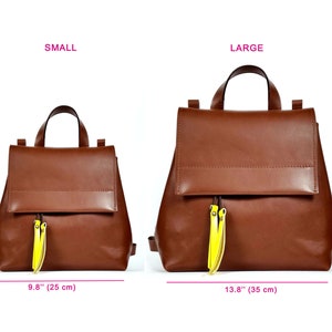 Brown Leather Backpack or Mini Backpack Women, Genuine Leather ...