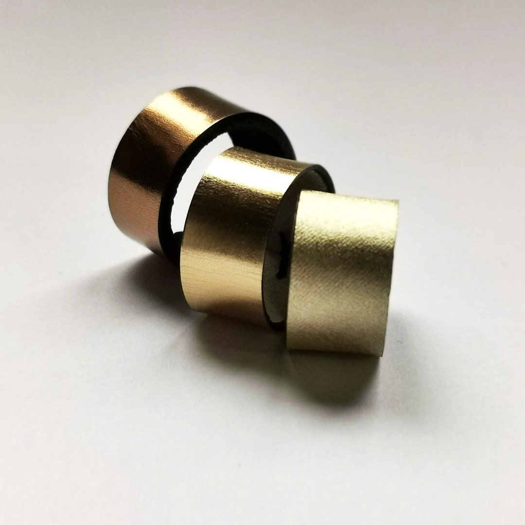 Leather Anniversary Ring or Leather Wedding Band, Leather Ring as Gift ...