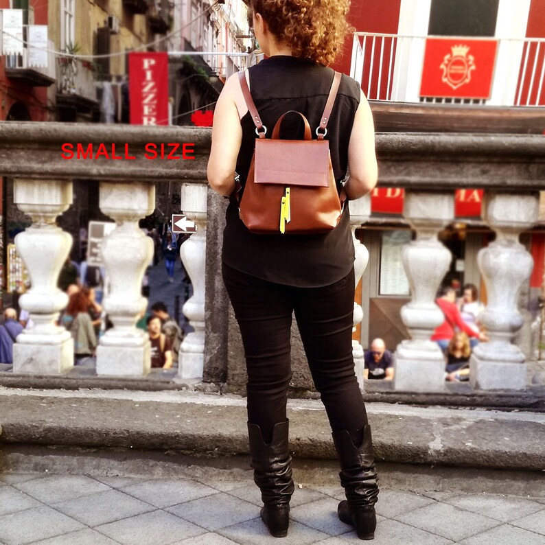 Brown Leather Backpack or Mini Backpack Women Genuine Leather - Etsy