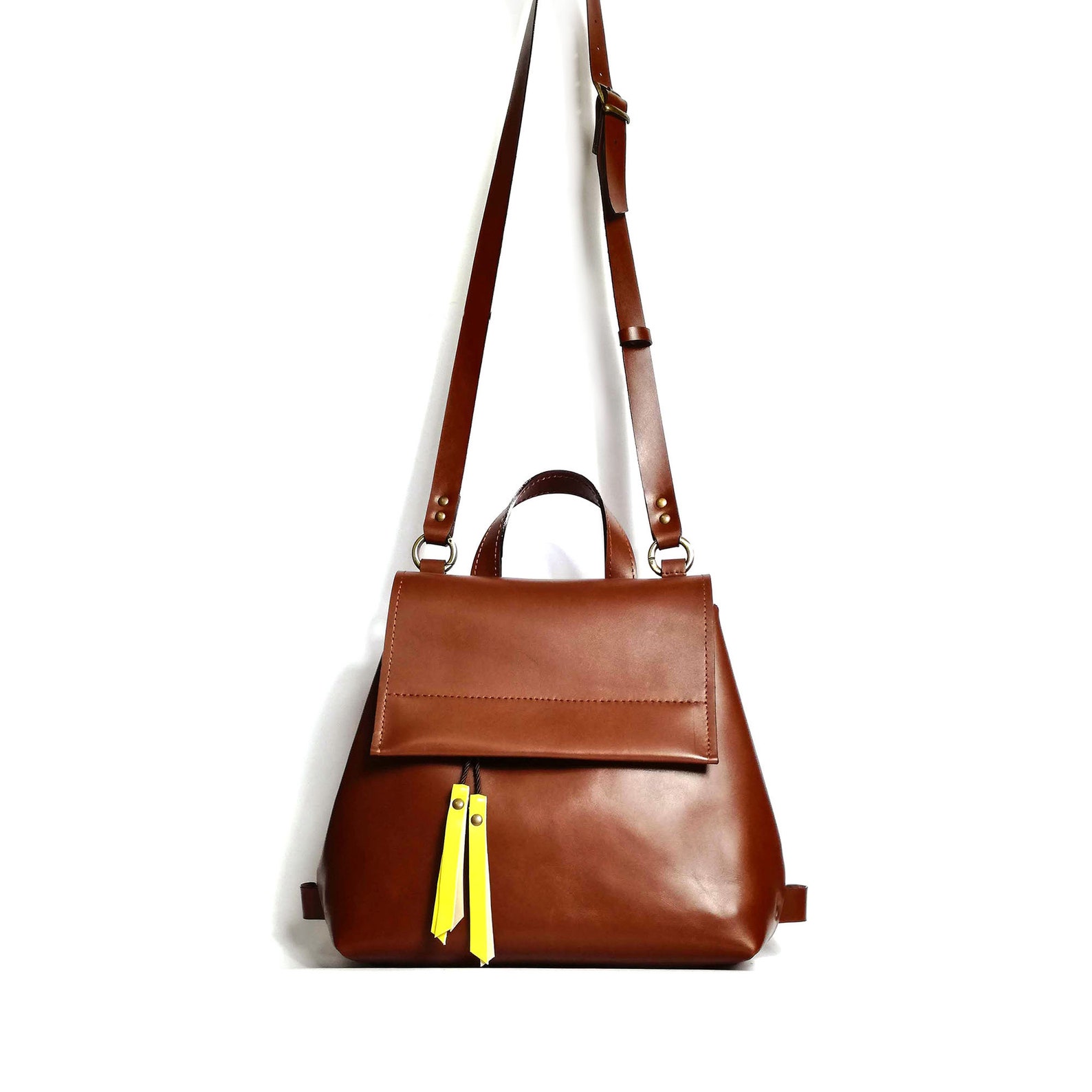 Brown Leather Backpack or Mini Backpack Women Genuine Leather - Etsy