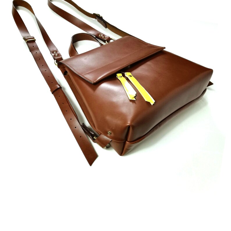 Brown Leather Backpack or Mini Backpack Women Genuine Leather | Etsy