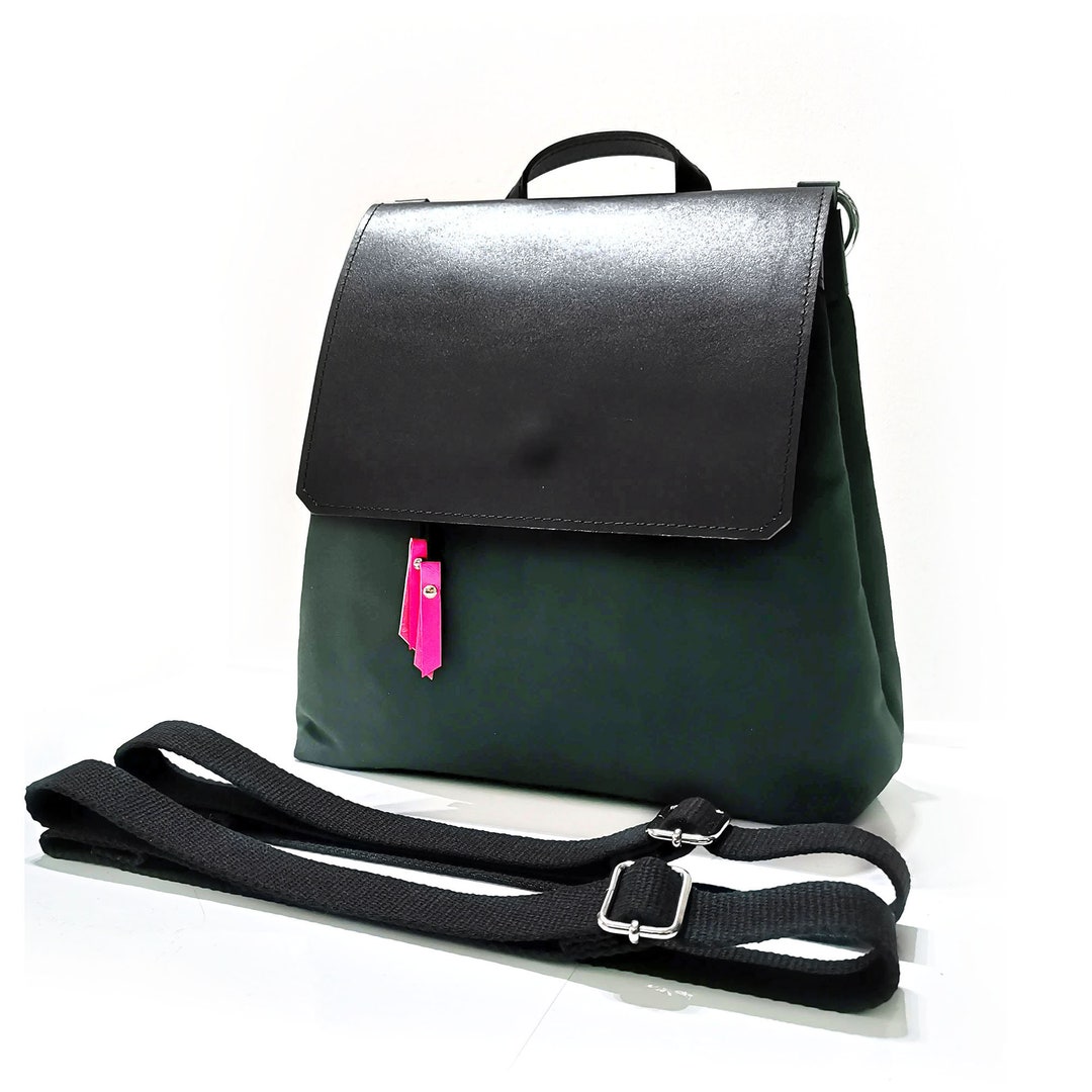 Green Mini Backpack, Convertible Backpack Women or Small Leather ...