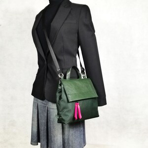 Mini Backpack or Small Crossbody Bag, Pink and Green Bag, Convertible ...