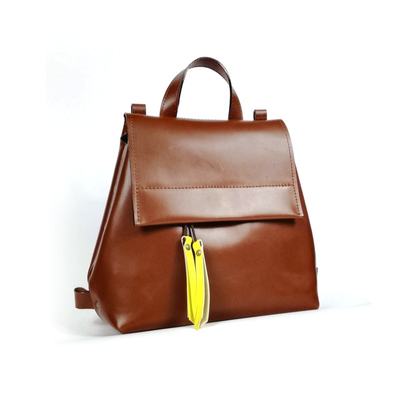 Brown Leather Backpack or Mini Backpack Women Genuine Leather - Etsy