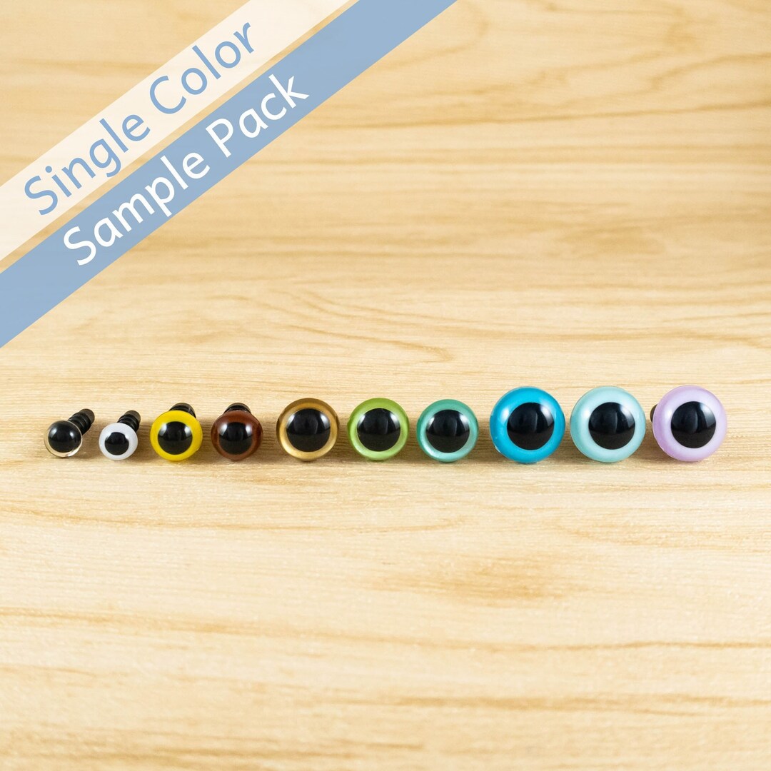 Color Safety Eyes Sample Pack, Single Color in 4 Sizes, 3 Pairs Each ...