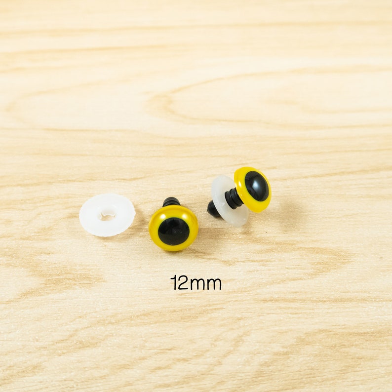 Yellow Safety Eyes -- 6mm, 8mm, 10mm, 12mm -- for Amigurumi, Dolls ...