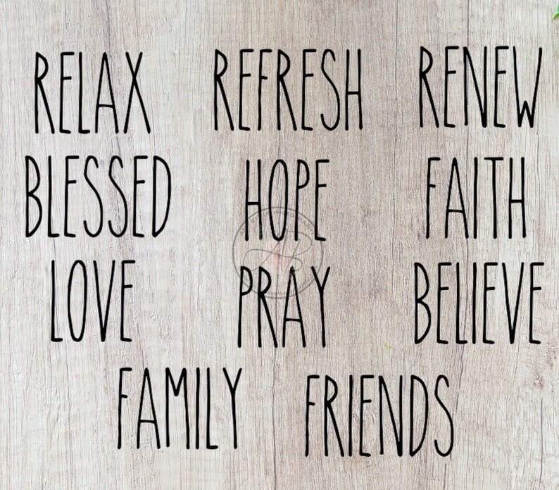 Inspirational Words, Rae Dunn Inspired SVG/PNG/JPEG - Etsy