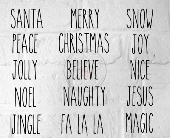 Holiday Words Rae Dunn Inspired SVG/PNG/JPEG | Etsy