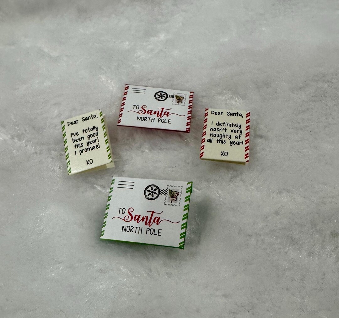 Miniature Letters to Santa - Four Pieces Included - Christmas ...