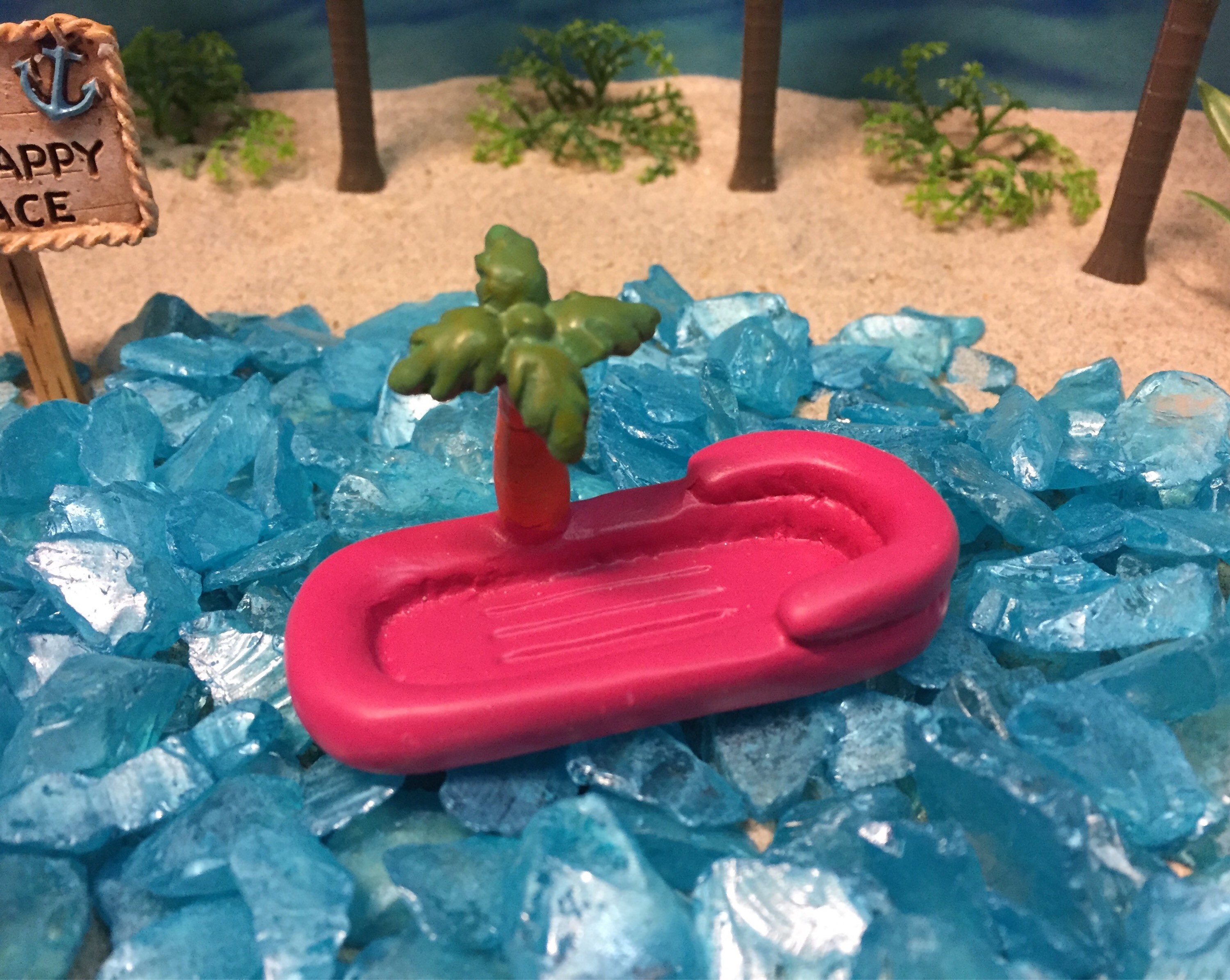 Miniature Pool Raft With Palm Tree Miniature Beach Beach | Etsy