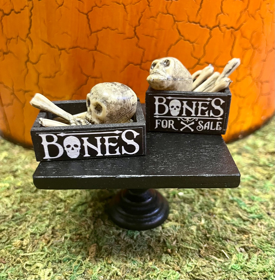 Miniature Crates With Skeleton Bones - Your Choice - Halloween ...