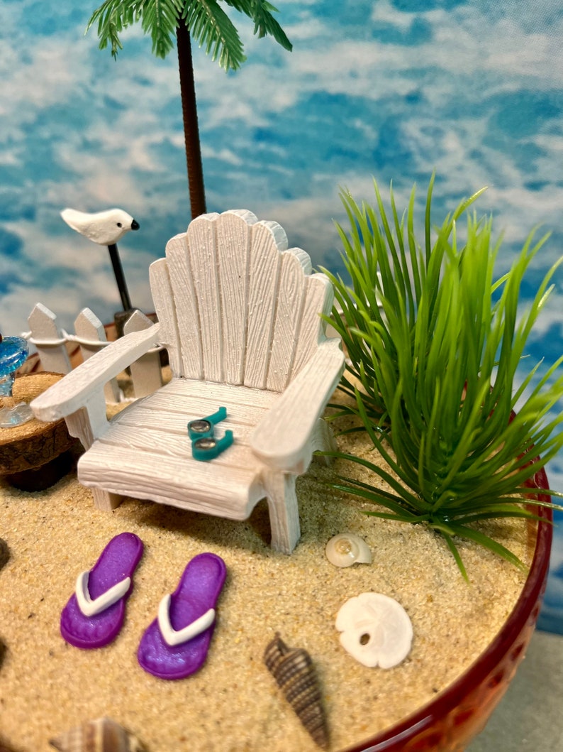 Miniature Beach Scene in Margarita Glass ocean View beach | Etsy